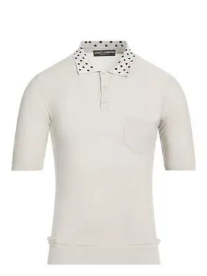 Dolce & Gabbana Polo Shirt In Light Silk - Grey
