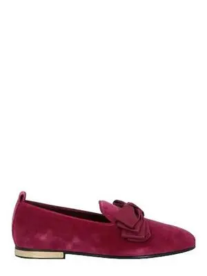 Dolce & Gabbana Bow-detailed Burgundy Loafers - Red