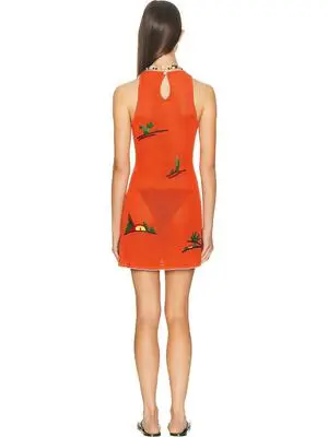 Staud Marea Dress - Riviera Flame