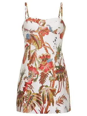 Cara Cara Claudine Mini Dress - Fauna Floral Ivory