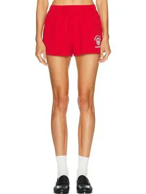 SPORTY & RICH California Emblem Disco Short - Ruby