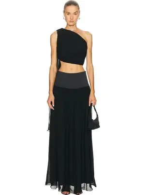 Posse Solene One Shoulder Top - Black