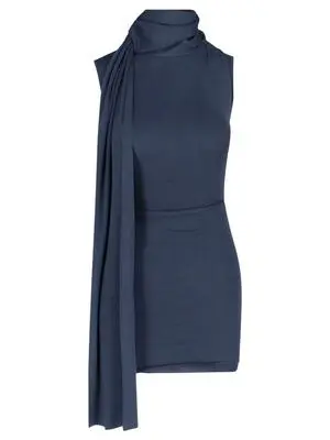 AYA MUSE Solar Mini Shawl Dress - Blue