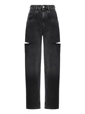 MAISON MARGIELA High-waisted Wide Leg Denim Trousers - Black