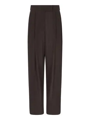 Giorgio Armani Double-pleat Virgin Wool Trousers - Brown