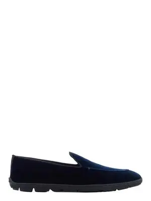 Giorgio Armani Velvet Slip-ons - Blue
