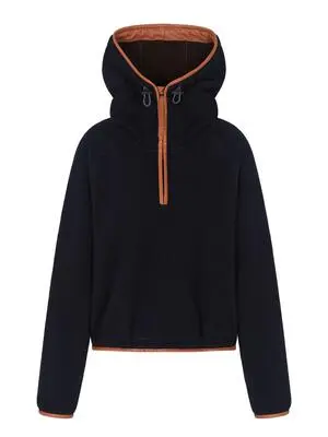 Giorgio Armani Neve Cashmere Fleece Hooded Sweatshirt - Navy Blue