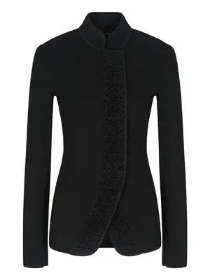 Giorgio Armani Viscose Ottoman Single-breasted Jacket - Black