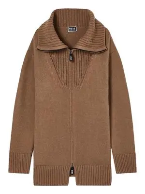 Giorgio Armani Neve Oversized Virgin Wool And Cashmere Cardigan - Camel