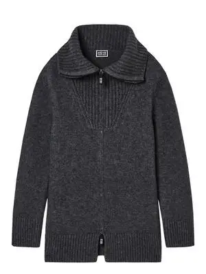 Giorgio Armani Neve Oversized Virgin Wool And Cashmere Cardigan - Grey