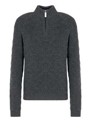 Giorgio Armani Neve Virgin Wool Mock-neck Jumper - Grey