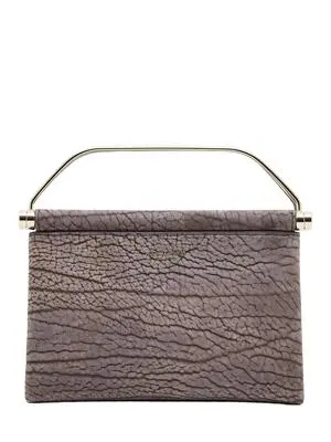 Giorgio Armani Small Handbag In Printed Nubuck - Brown