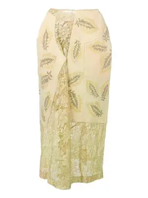 Comme Des Garçons 1997 Lace Panelled Skirt - Neutrals