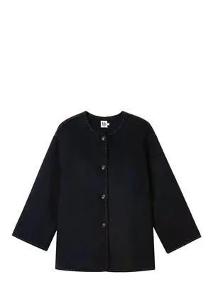 B+AB Scarf-Embellished Jacket Blue