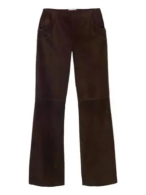 Valentino Garavani 2000s Suede Trousers - Brown