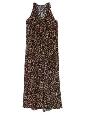 ANINE BING Flora Animal-print Midi Dress - Brown