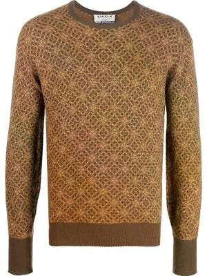 A.N.G.E.L.O. VINTAGE CULT 1970s Geometric Pattern Cashmere Jumper - Brown