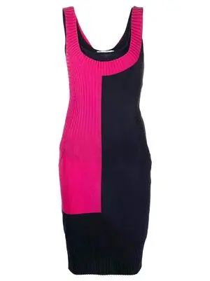 Dior 2010 Colour-block Knitted Dress - Blue