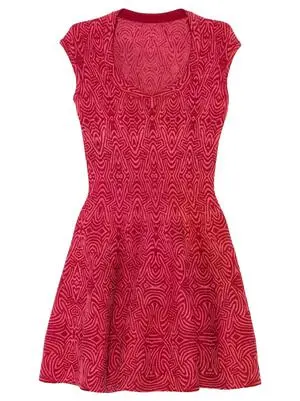 Alaïa 2016 Monogram-jacquard Dress - Red