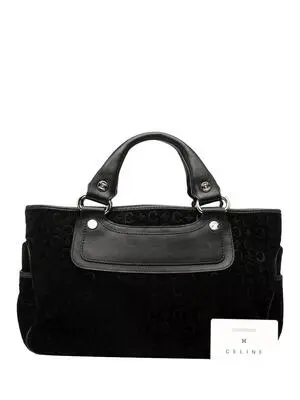 Celine Macadam Suede Boogie Handbag - Black