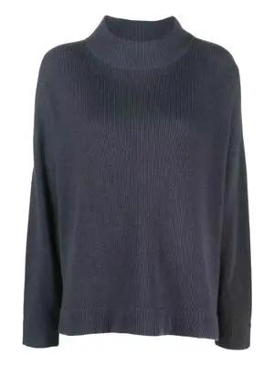Brunello Cucinelli Ribbed Turtleneck Jumper - Blue