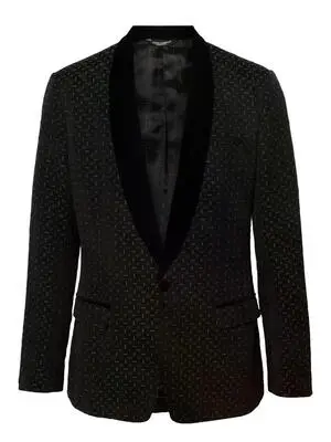 Dolce & Gabbana 2000s Shawl Lapels Jacquard Blazer - Black