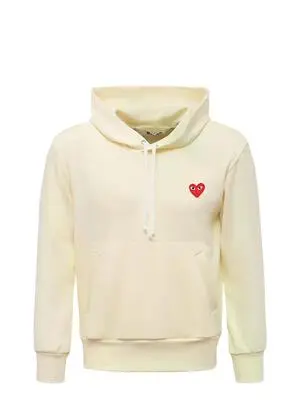 Play Comme Des Garcon Heart-appliqué Hoodie - Neutrals