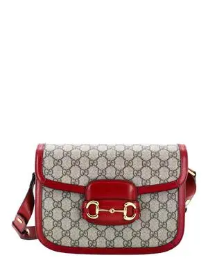 Gucci Horsebit 1955 Gg Coated Canvas Shoulder Bag - Neutrals