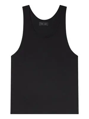 LES TIEN Oversized Cotton-jersey Tank Top - Black