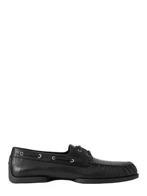 JIL SANDER Leather Boat Shoes - Black