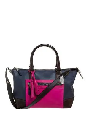 COACH VINTAGE Leather Tote Bag - Blue
