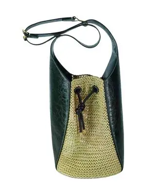 Tory Burch Raffia Bucket Bag - Black