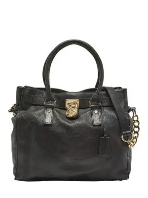 Michael Kors Hamilton Leather Shoulder Bag - Black