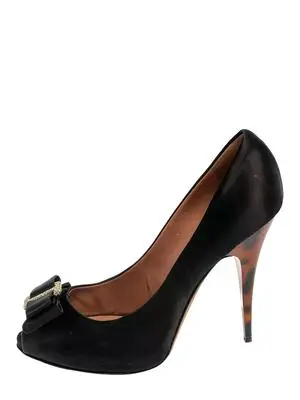GIUSEPPE ZANOTTI Satin Stiletto Pumps - Black