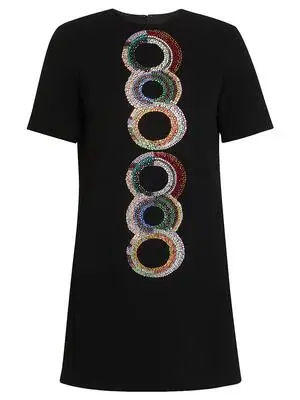 Libertine Sonia Crystal Embellished T-shirt Dress - Black