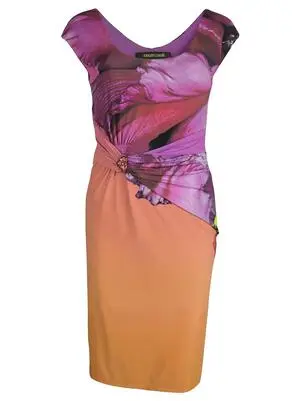 Roberto Cavalli Vintage Floral-print Mini Dress - Purple