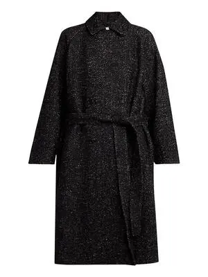 THE ROW Macaria Belted Wool Overcoat - Black