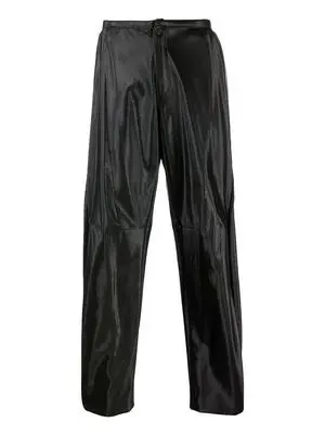 WALTER VAN BEIRENDONCK Glow Faux Leather Trousers - Black