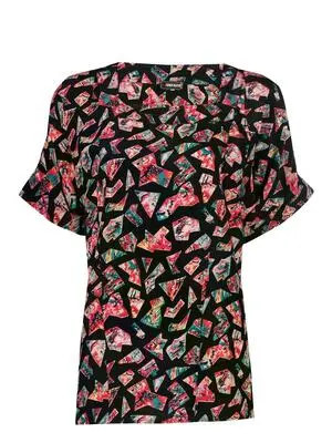 Fendi 1980s Geometric Print Top - Black