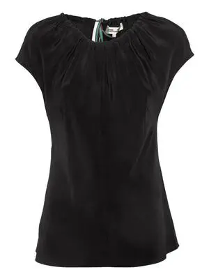 Diane Von Furstenberg Vintage Silk Tie-up Top - Black
