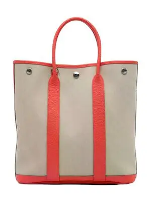 Hermès Toile Garden Party File 28 Satchel - Brown
