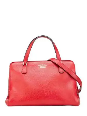 Gucci Calfskin Swing Top Handle Satchel - Red