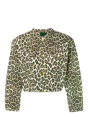 JEAN PAUL GAULTIER Leopard Print Cropped Jacket - Brown