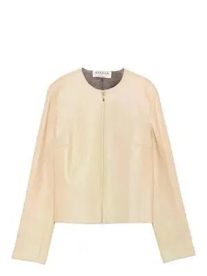 A.N.G.E.L.O. VINTAGE CULT 2000s Leather Zip-up Jacket - Neutrals