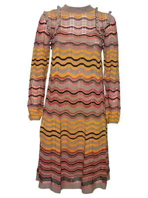 Missoni Wave Ruffle Midi Dress - Neutrals