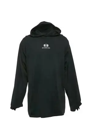 Balenciaga Logo-print Cotton Hoodie - Black
