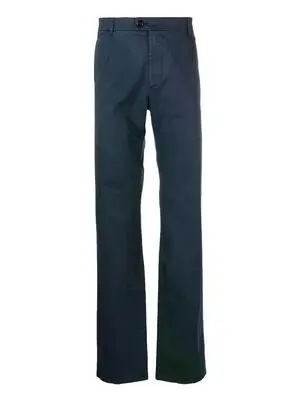 Versace 2000s Cotton-blend Trousers - Blue