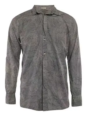Bottega Veneta Abstract-print Cotton Shirt - Blue