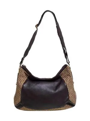 AIGNER Signature Canvas Shoulder Bag - Brown