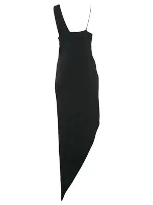 LAMA JOUNI Asymmetric Hem One-shoulder Dress - Black